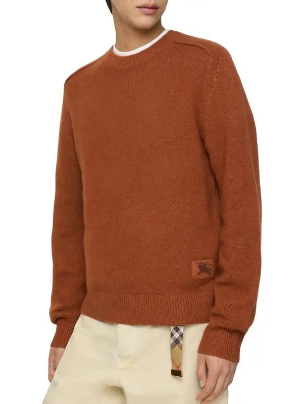 Burberry Cashmere Crew-neck Sweater - Ginger Orange