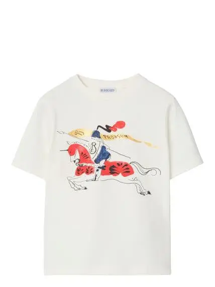 Burberry Watercolour Ekd Cotton T-shirt - Chalk White