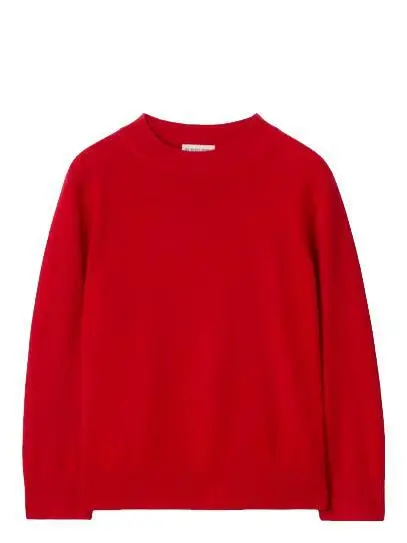 Burberry Check Patch Wool Cashmere Sweater - Pillar Red