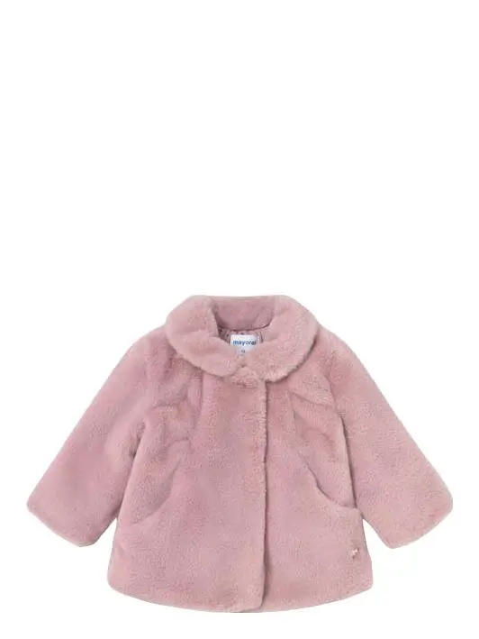 MAYORAL Faux Fur Coat - Pink