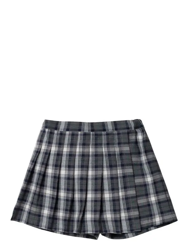 THE SUNDAY COLLECTIVE Pleated Skort - Grey Plaid