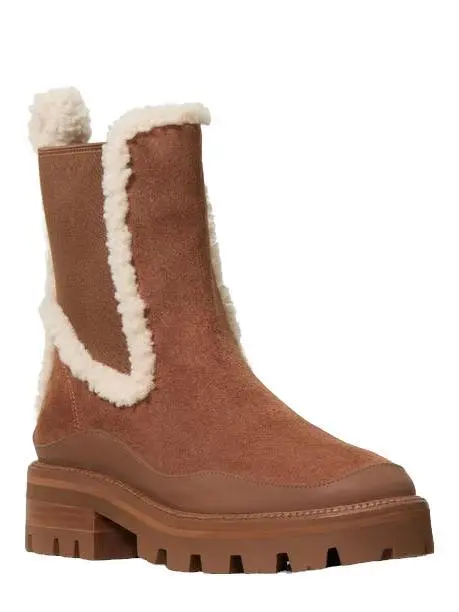 Kate Spade New York London Faux Shearling Trim Chelsea Boot - Hot Chocolate