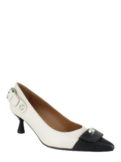 ZIGINY Margit Cap-toe Pumps - Black White Leather