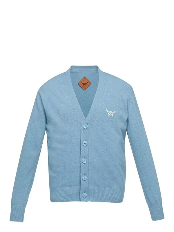 Mcm Laurel Cardigan In Wool And Recycled Cashmere - Blue