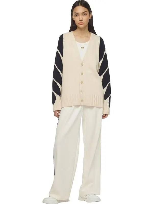 Mcm Intarsia Laurel Cardigan - White