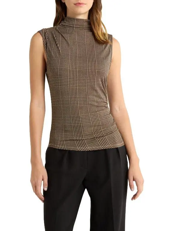 Veronica Beard Mylie Sleeveless Top - Dark Acorn Multi