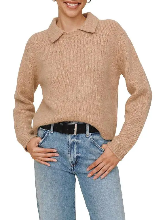 Bella Dahl Relaxed Fit Merino Wool And Cashmere Blend Pullover Sweater - Maple Syrup