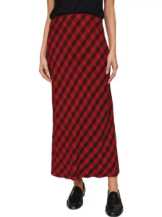 Bella Dahl Plaid Maxi Skirt - Red Black Check