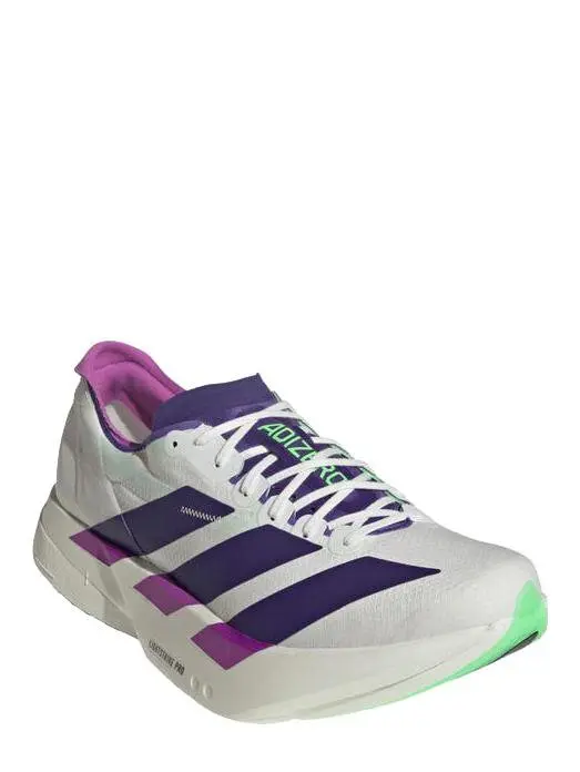 Adidas Adizero Adios Pro 4 Racing Shoe - White/purple/lime Burst