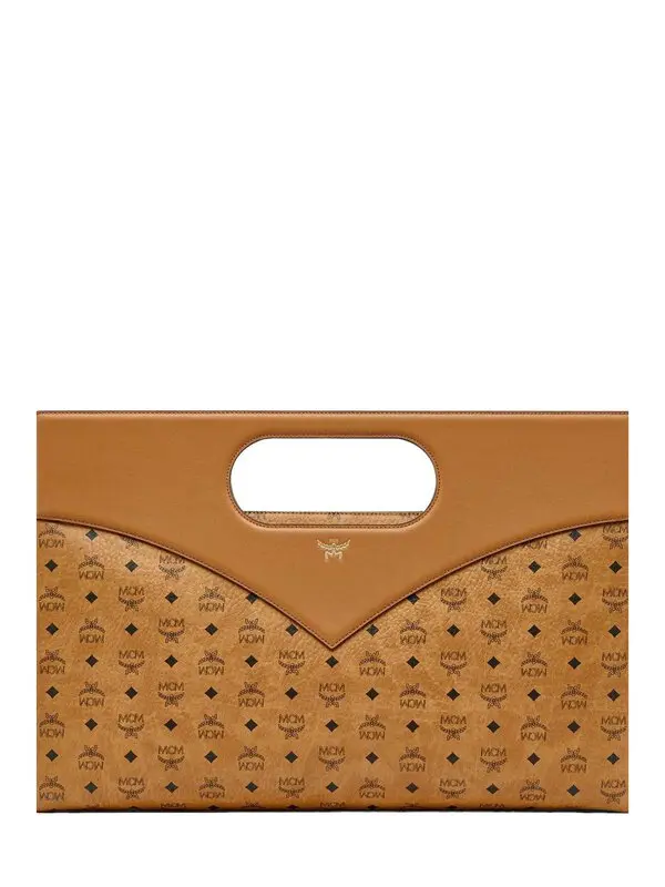 Mcm Visetos Leather Bag - Cognac