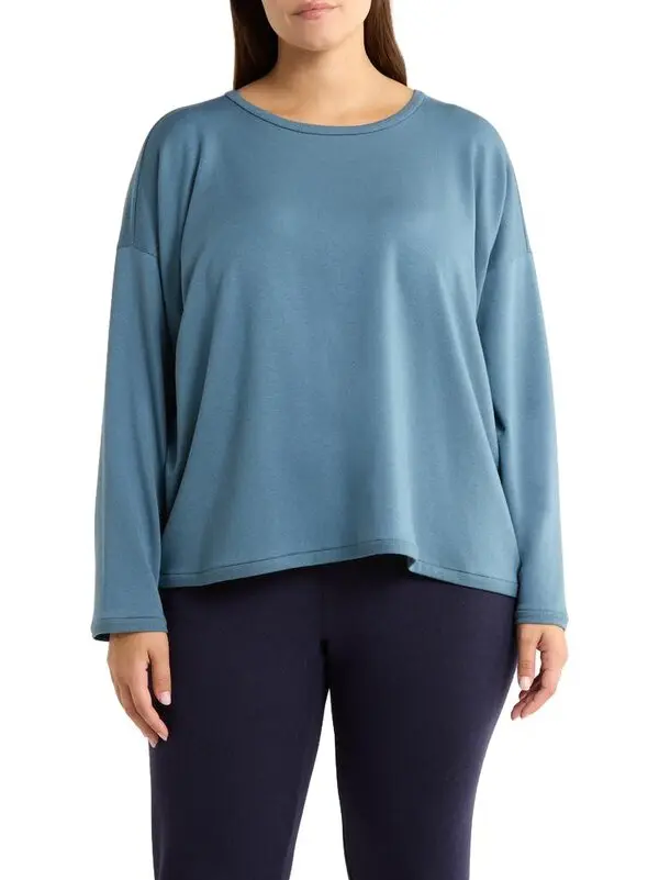 Eileen Fisher Crewneck Boxy Crop T-shirt - Sea Spray