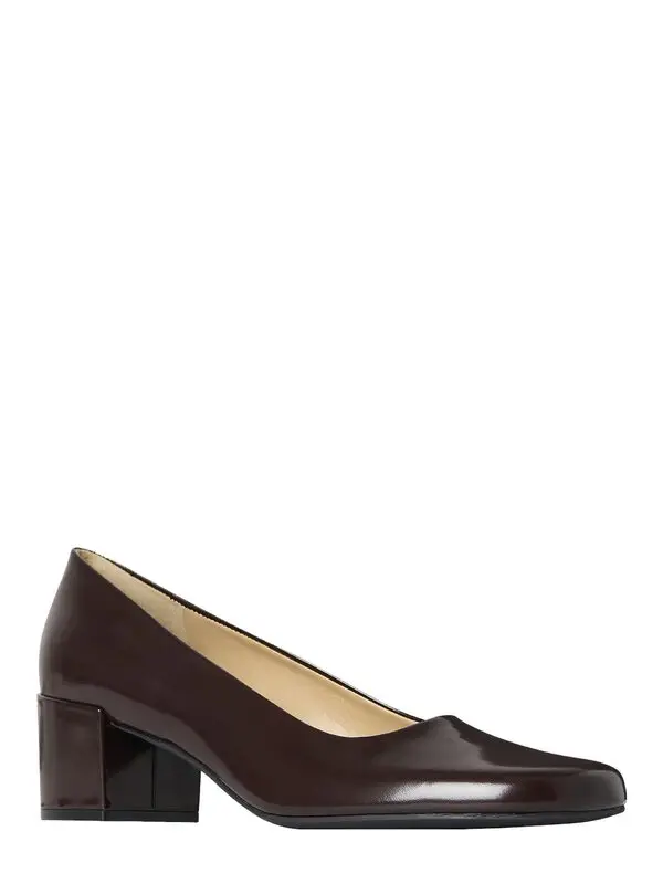 THE ROW Penelope Block Heel Pump - Lacquer Brown