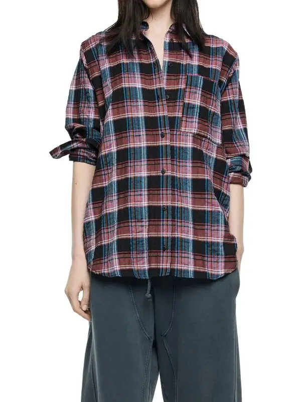 Bimba Y Lola Checked Textured Shirt - Red