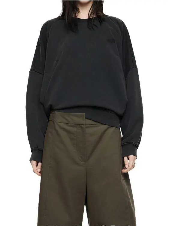 Bimba Y Lola Embroidered Logo Balloon Sweatshirt - Washed Black