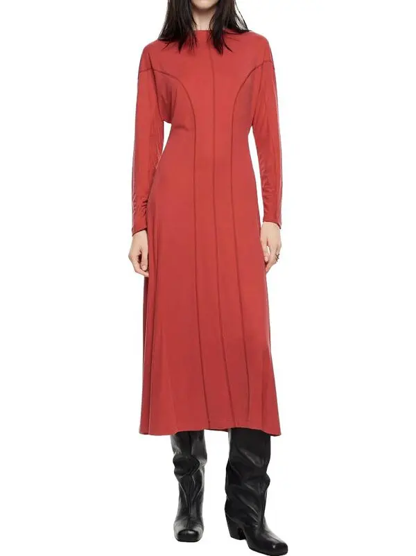 Bimba Y Lola Cupro A-line Midi Dress - Red