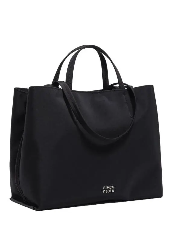 Bimba Y Lola Large Nylon Shopper Bag - Black