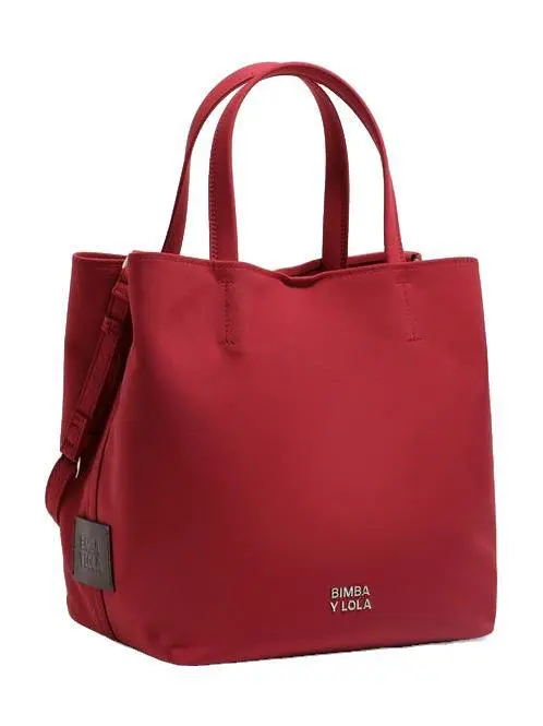 Bimba Y Lola Large Nylon Shopper Bag - Dark Red