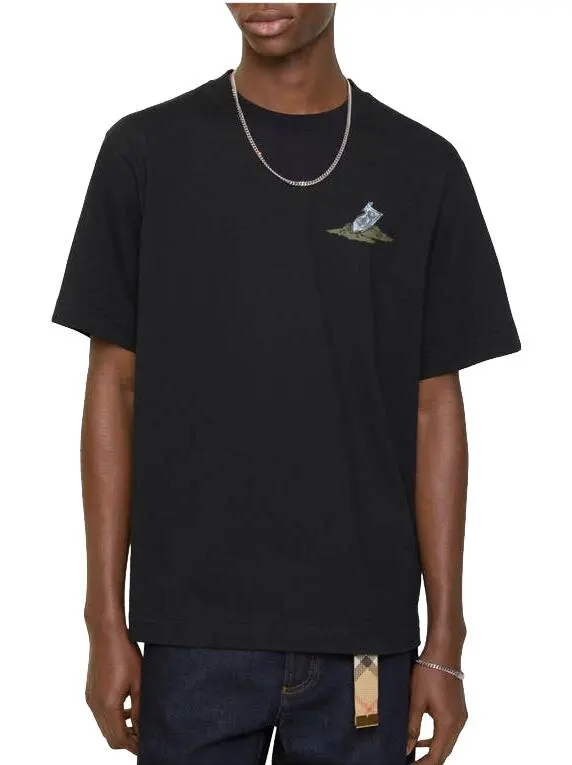 Burberry Sleeping Knight Cotton T-shirt - Black