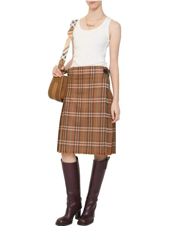 Burberry Check Wool Kilt - Ginger Orange
