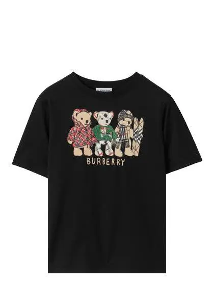 Burberry Thomas Bear And Friends Cotton T-shirt - Black