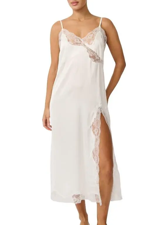 KAT THE LABEL Hayden Lace Trim Slip - Ivory