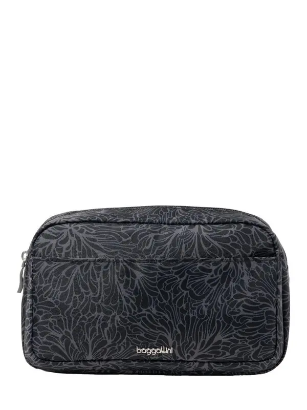 BAGGALLINI Pocket Cosmetic Bag With Brush Organization - Midnight Blossom Print