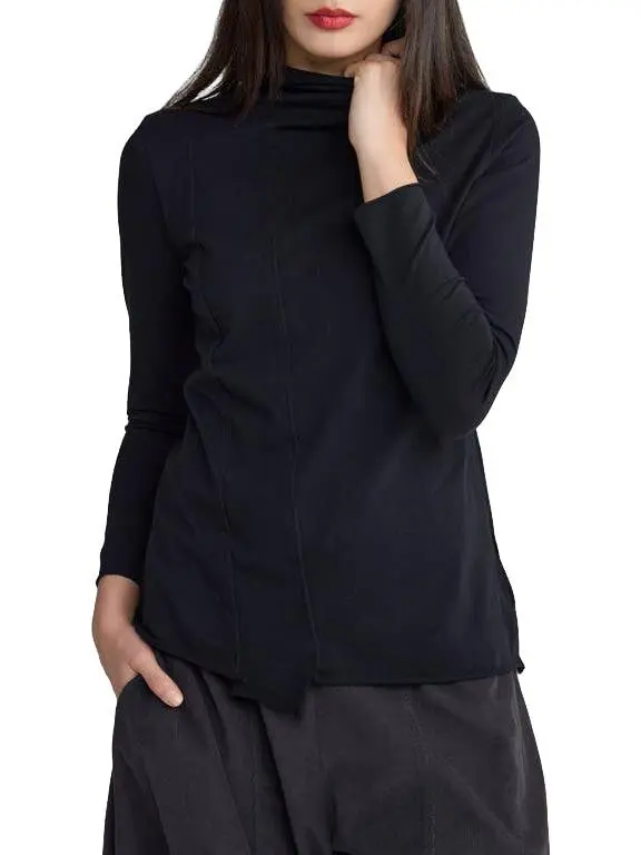 LUUKAA Nyx Structured Turtleneck Blouse - Black