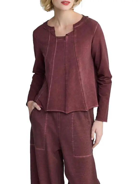 LUUKAA Drishti Asymmetrical Blouse - Mulberry Red