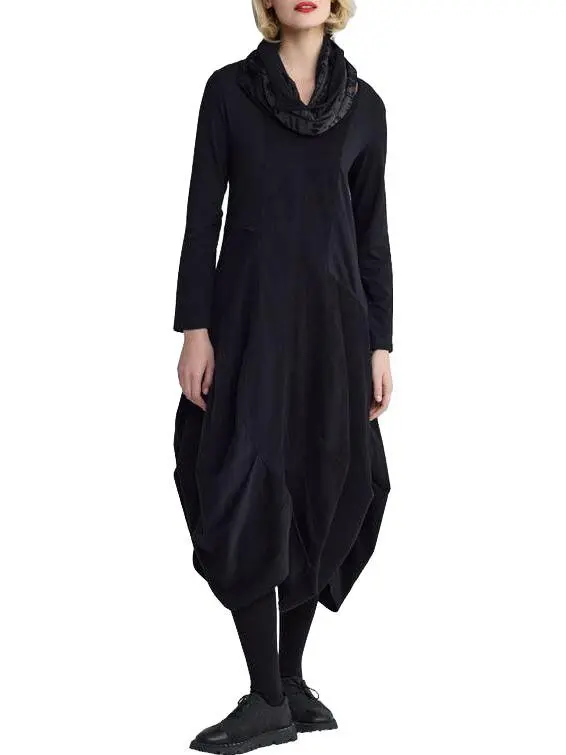 LUUKAA Tenebria Long Balloon Dress - Black