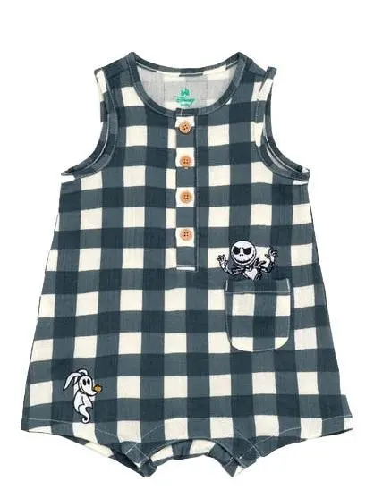 Disney Sleeveless Gauze Romper - Black/ Jack Skellington