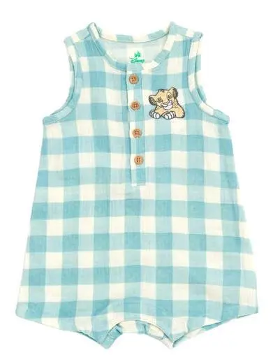 Disney Sleeveless Gauze Romper - Simba Green Green