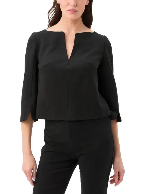Trina Turk Haddy Boxy Suiting Top - Black