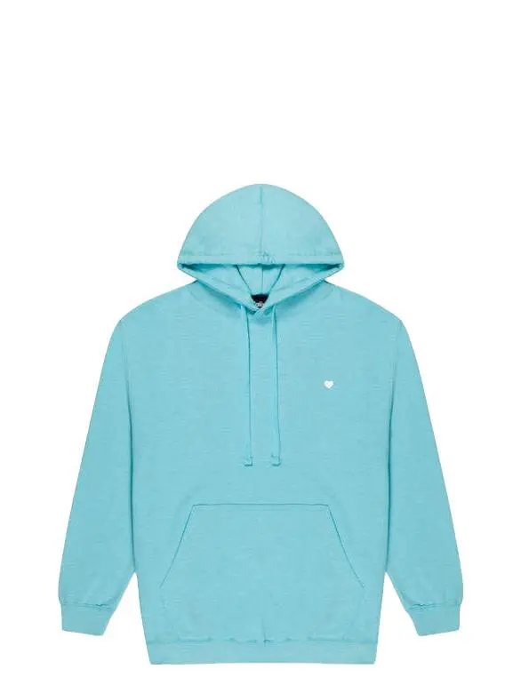 DALIX Lil Heart Midweight Hooded Sweatshirt - Ocean