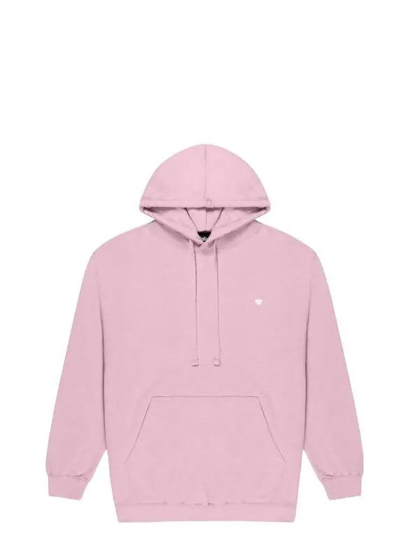 DALIX Lil Heart Midweight Hooded Sweatshirt - Pink