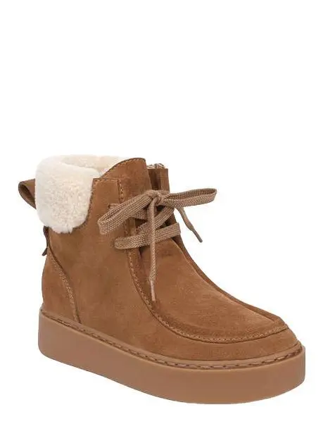 FAVORITE DAUGHTER Sunny Genuine Shearling Lined Bootie - Brown Sugar