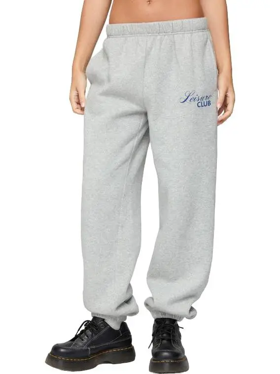 EDIKTED Leisure Club Sweatpants - Gray-melange