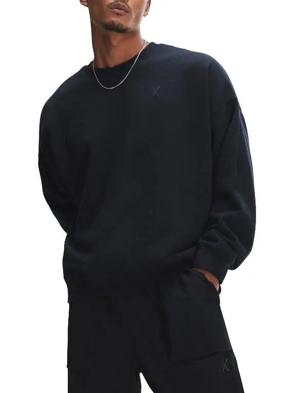 SAVAGE X FENTY Fleece Crewneck Sweatshirt - Black Caviar