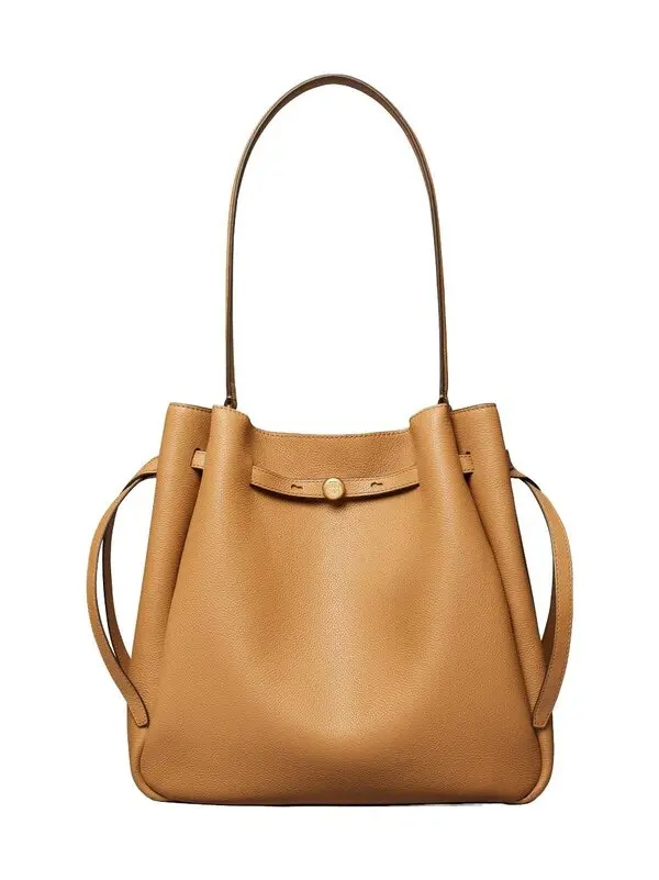Tory Burch Large Romy Pebble Leather Bucket Bag - Tiramisu