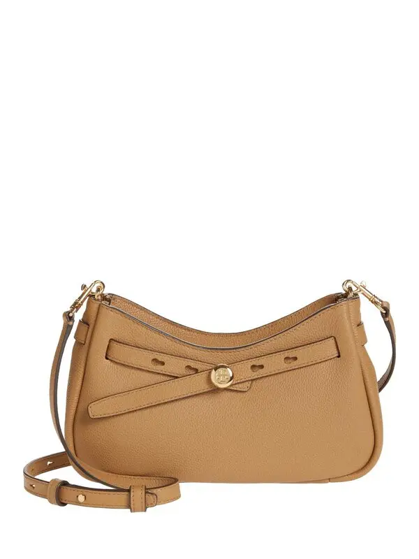 Tory Burch Romy Zip Top Leather Crossbody Bag - Tiramisu