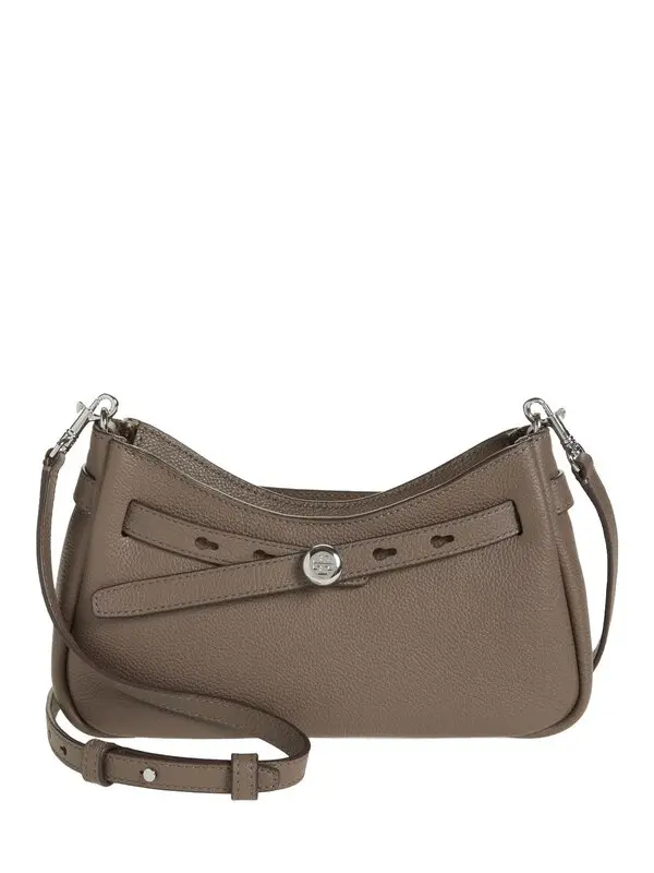 Tory Burch Romy Zip Top Leather Crossbody Bag - Wild Mushroom