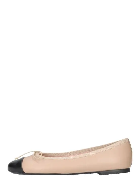 Pretty Ballerinas Toecap Ballerina Flat - Beige-black