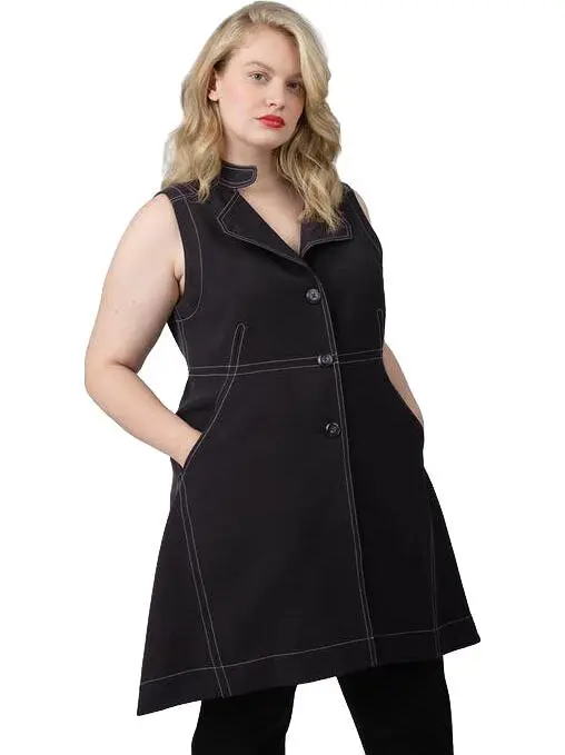 SEE ROSE GO Layering Vest Convertible Dress - Jet Black