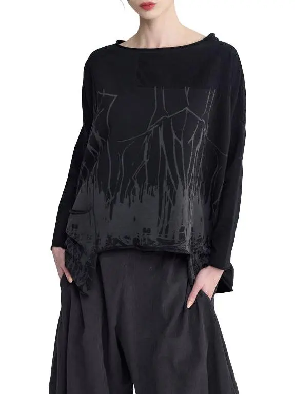 LUUKAA Cristal Textured Blouse - Ink Black