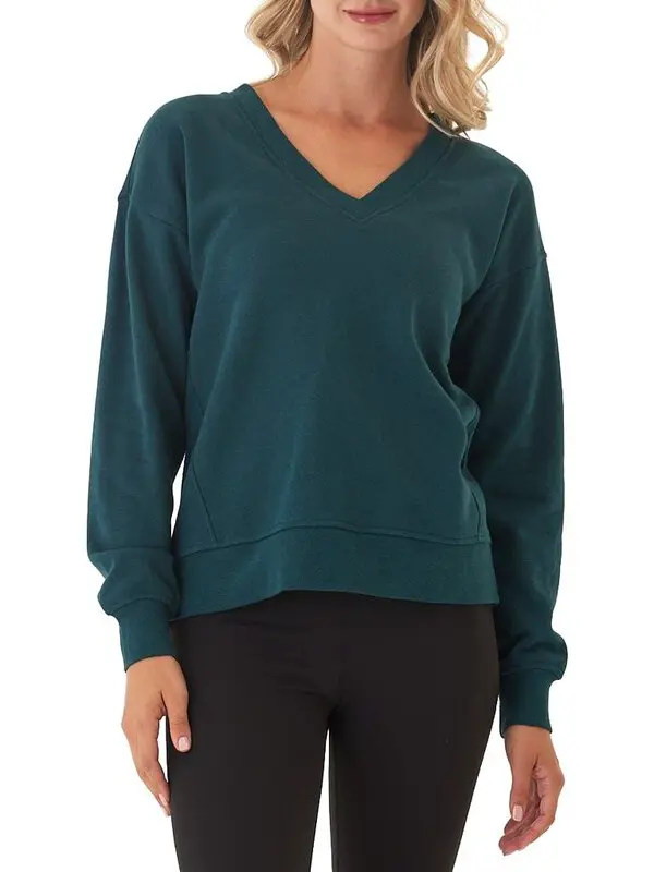 THREADS 4 THOUGHT Elisha V-neck Fleece Sweatshirt - Serrano