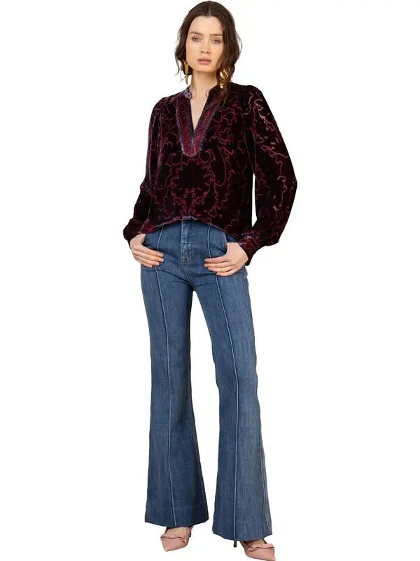 Hale Bob Kailey Velvet Top - Wine