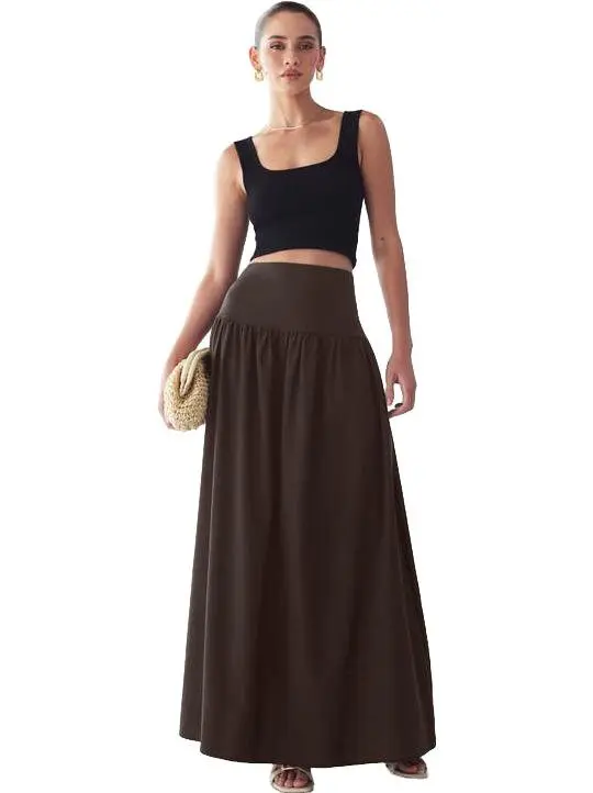 ST MRLO Gracie Maxi Skirt - Dark Brown
