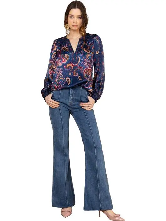 Hale Bob Haylee Silk Blouse - Navy