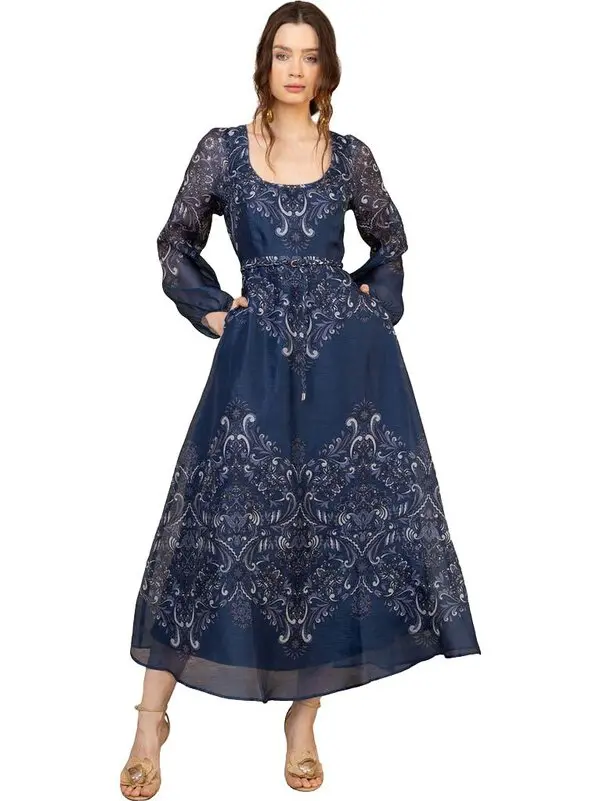 Hale Bob Organza Maxi Dress - Navy