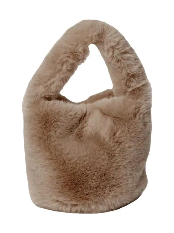 Hat Attack Faux Fur Mini Bag - Taupe