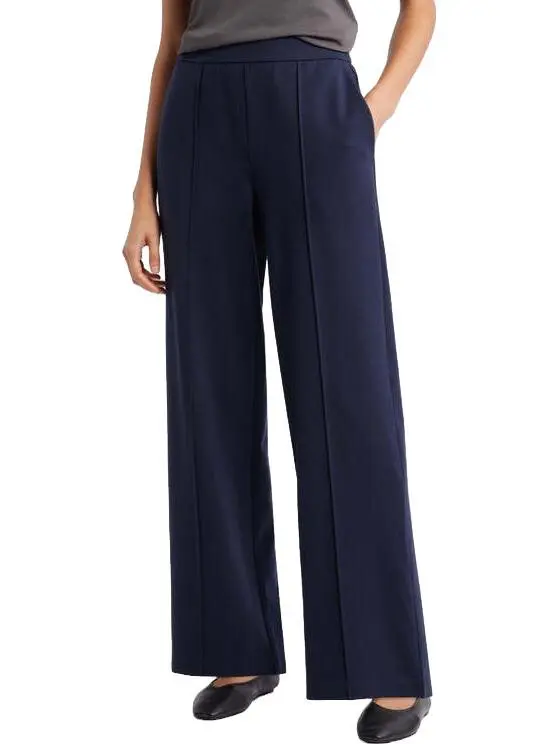 Eileen Fisher Pintuck Straight Leg Pants - Ink